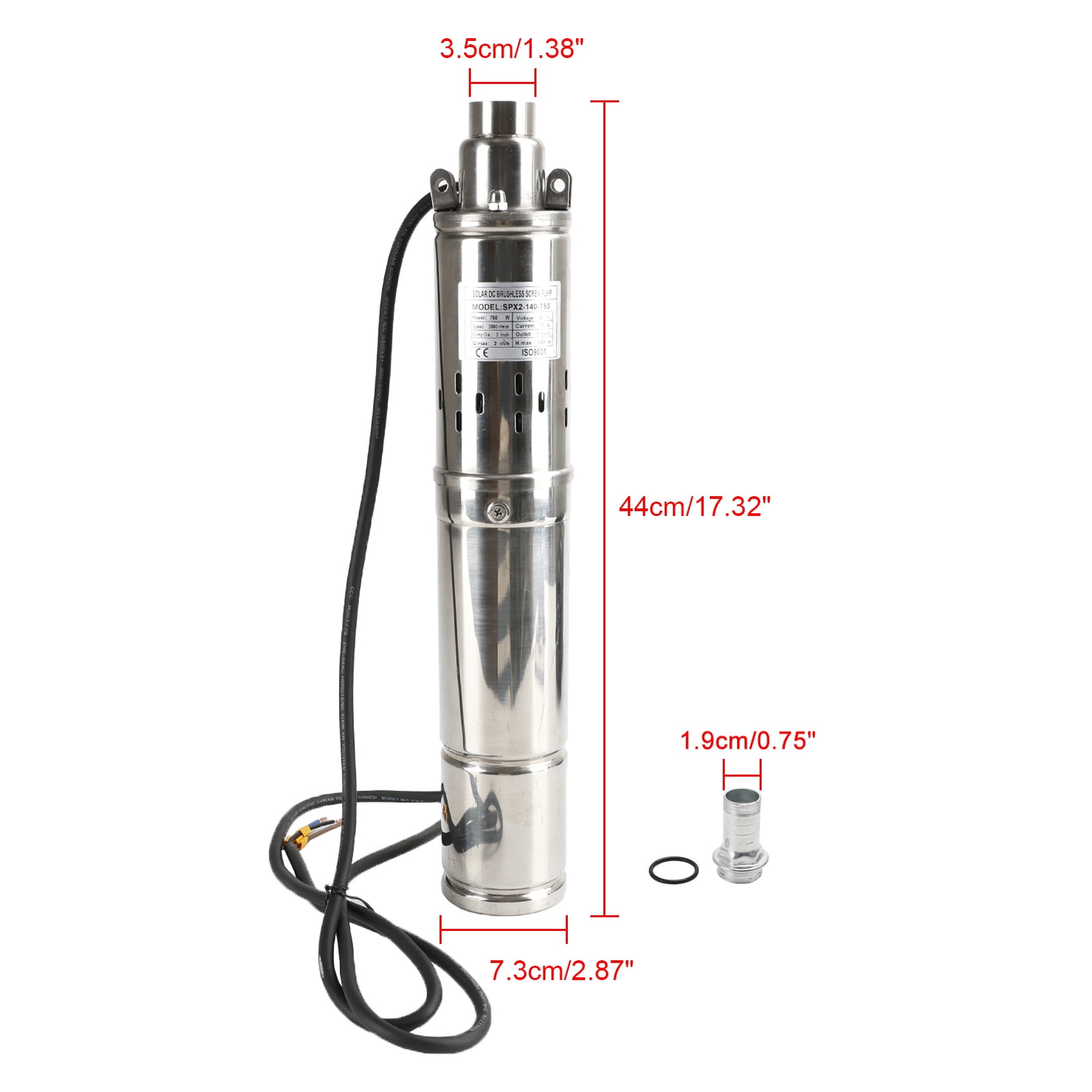 Screw Solar Bore Pump Submersible Deep Well 3" 48V 750W MPPT for Hole ...