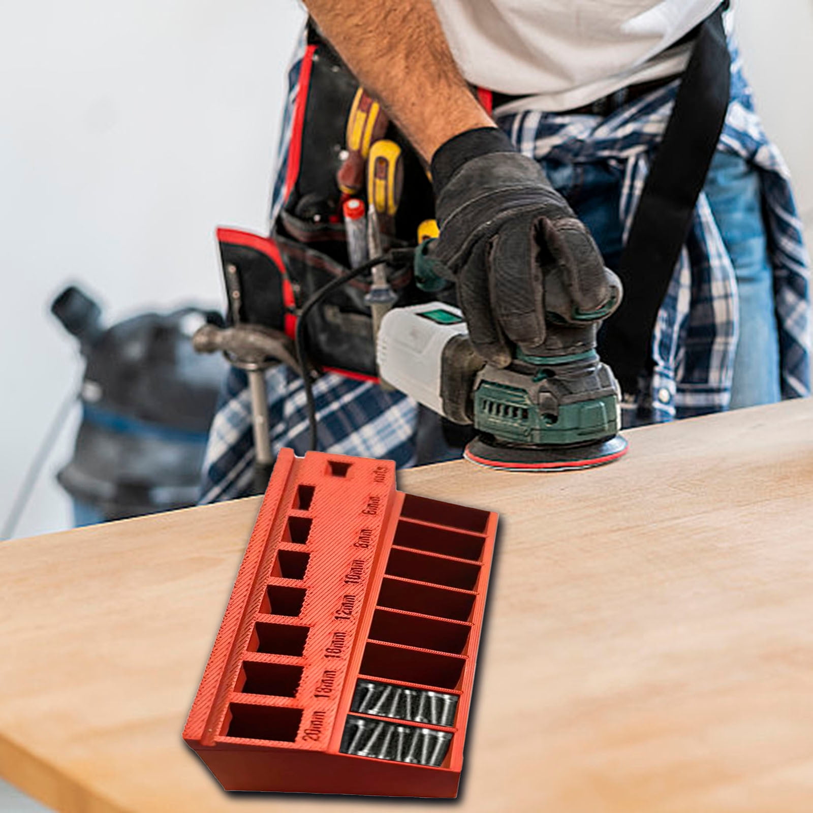 Screw Sorter Tray with 7 Measuring Slots - Precision Bolt Nut Organizer ...