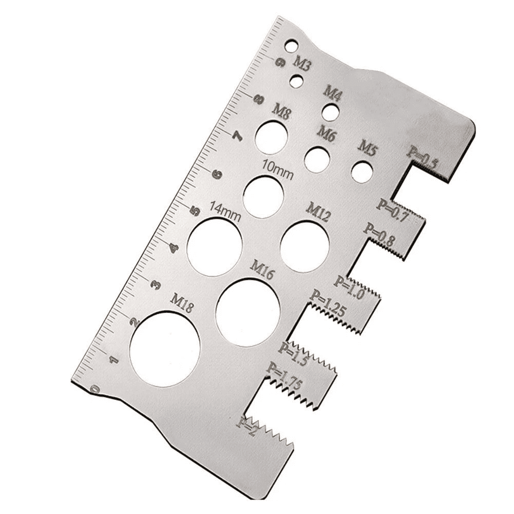 Screw Thread Pitch Gauge Ruler Bolt Size Gauge for Measuring Bolt Nut ...
