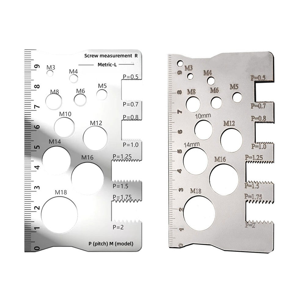 Screw Thread Pitch Gauge Ruler Measuring Tool Bolt Nut Metric Stainless ...