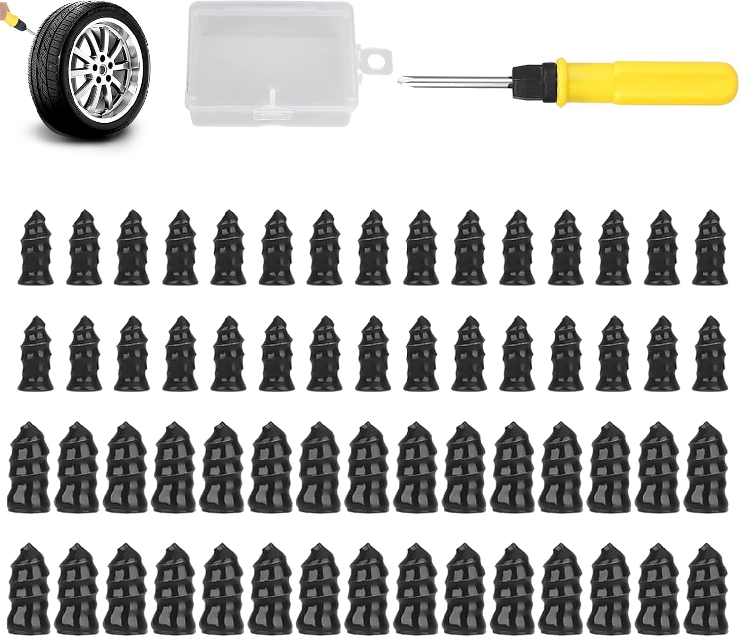 Screw in Tire Plugs - 60PCs Heavy Duty Tire Plug Kit with Vacuum Seal ...