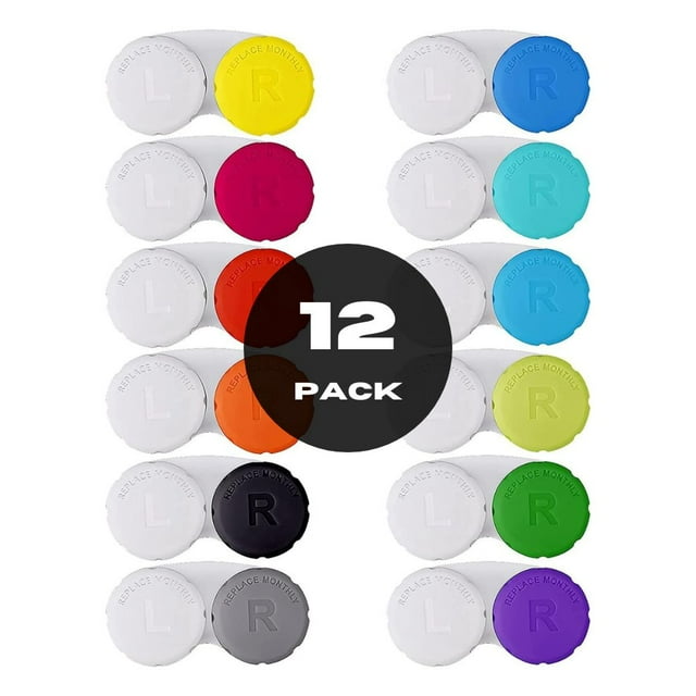 Screw Top Colorful Contact Lens Cases - Assorted Color - 12 pack ...