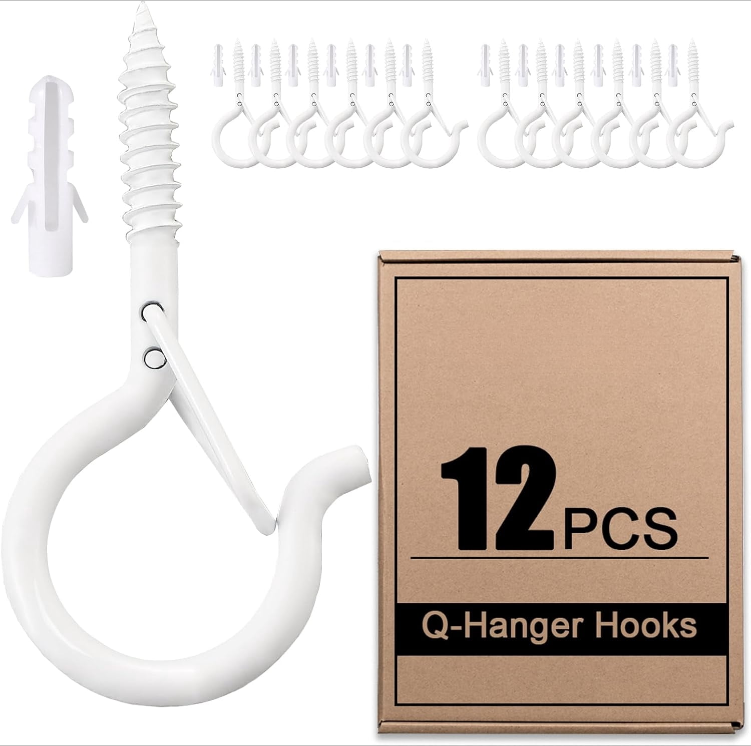 Screw hook, used for hanging outdoor plant lights, heavy-duty Q-type ...