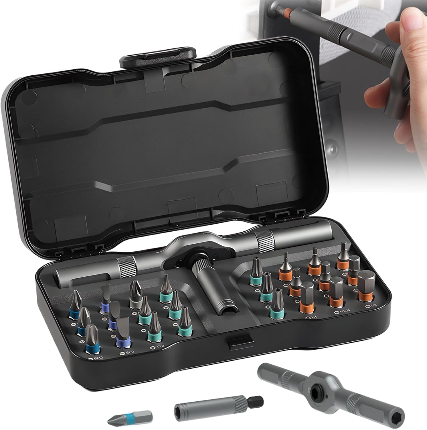 Screwdriver 24 in 1, 2024 Upgrade 24 In 1 Multi Bit Magnetic ...