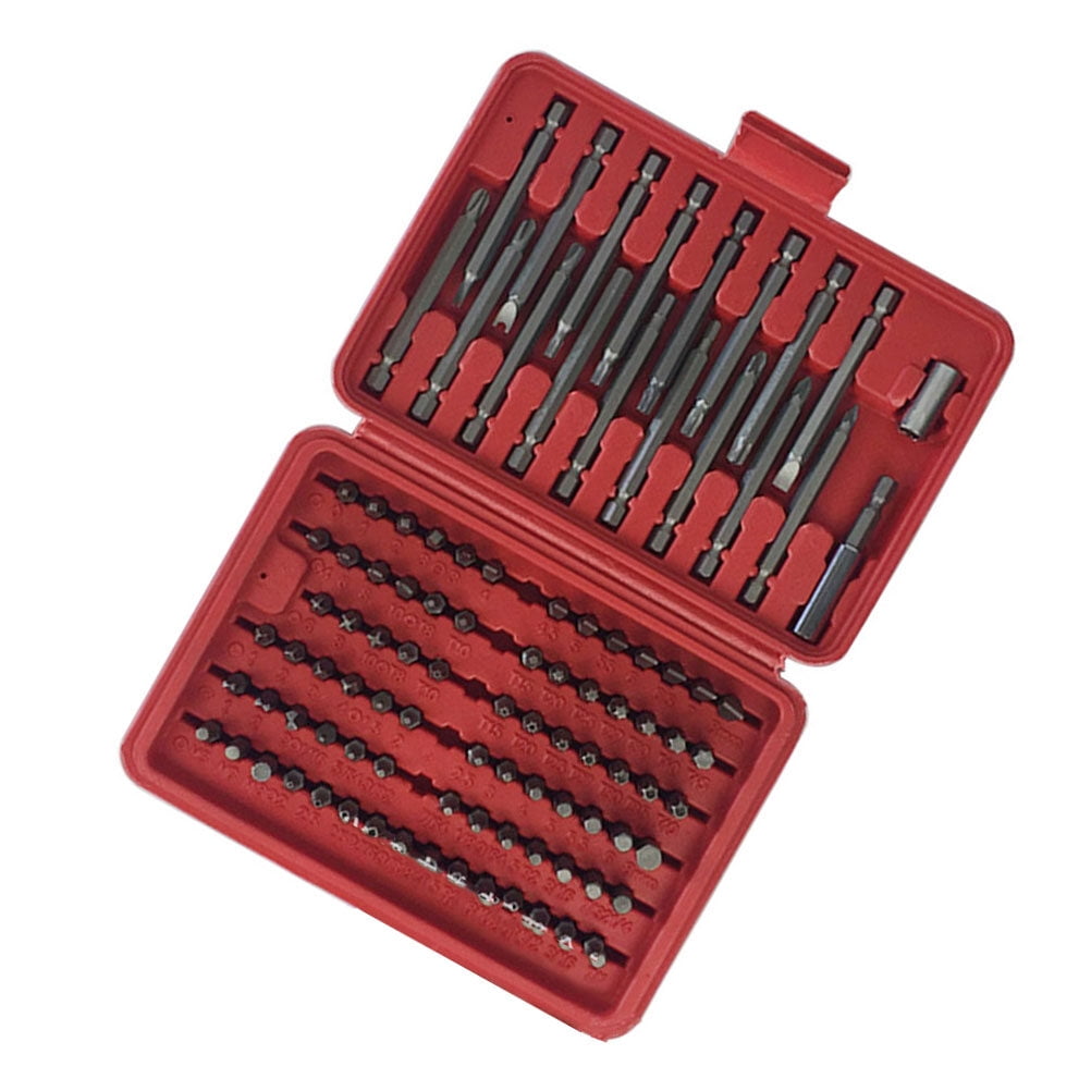 UEETEK 98Pcs Combination Tool Set Red High Hardness Screwdriver Bit Set ...