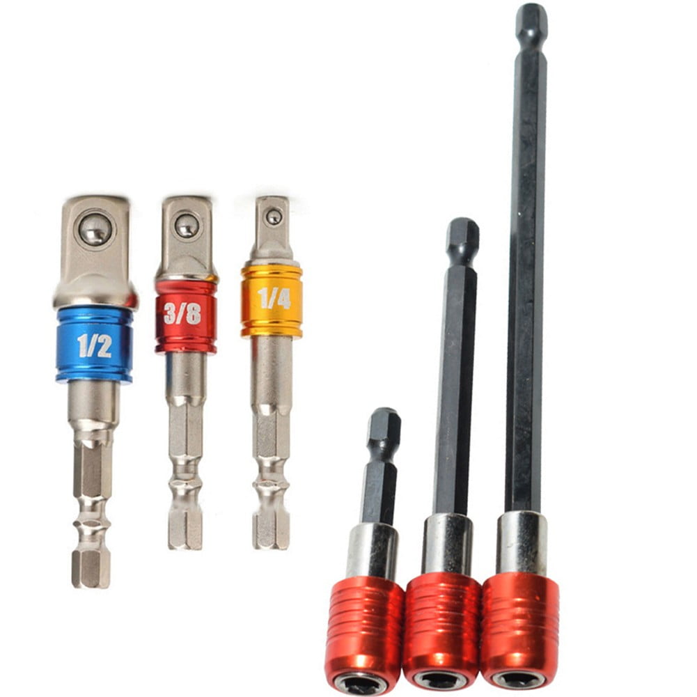 Screwdriver Adapter Drill Bit Extension rod Self-locking hex to square ...