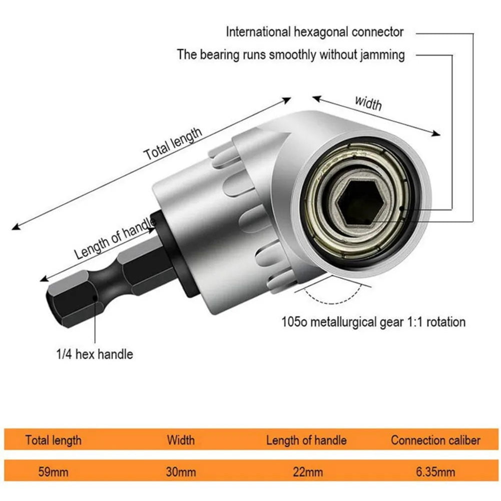 Screwdriver Bit 105 Degree Corner Electric Drill Angle Head Hex Shank ...