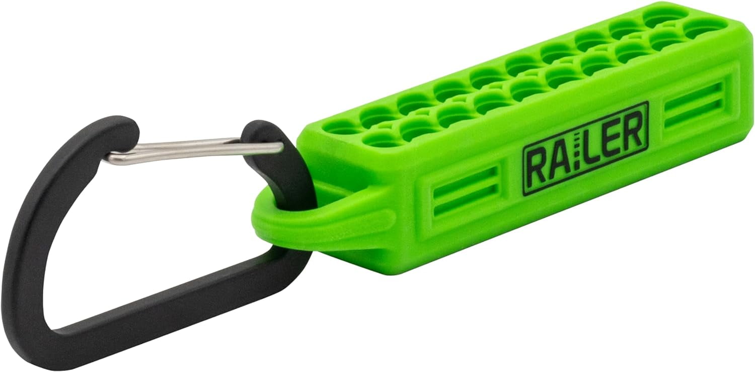 Screwdriver Bit Holder Storage Organizer – Railer 20-Hole Hi-Vis Green ...