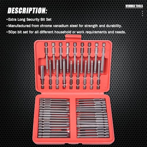 Screwdriver Bits Torx/Pz/Ph/ Hex Spline Extra Long Security 50Pcs - Walmart.com