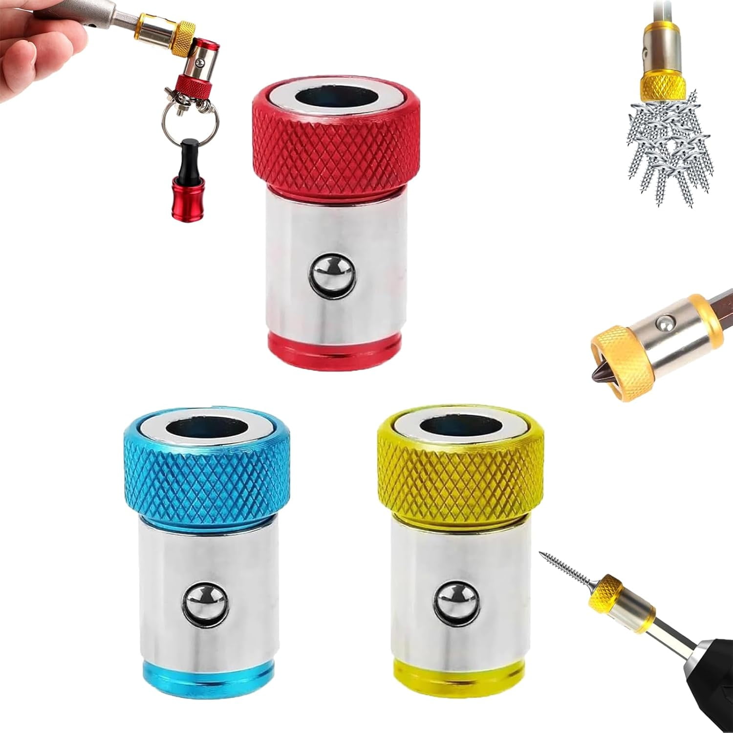Screwdriver Head Magnetic Ring Three Piece Set,Power Mag Bit Ring ...