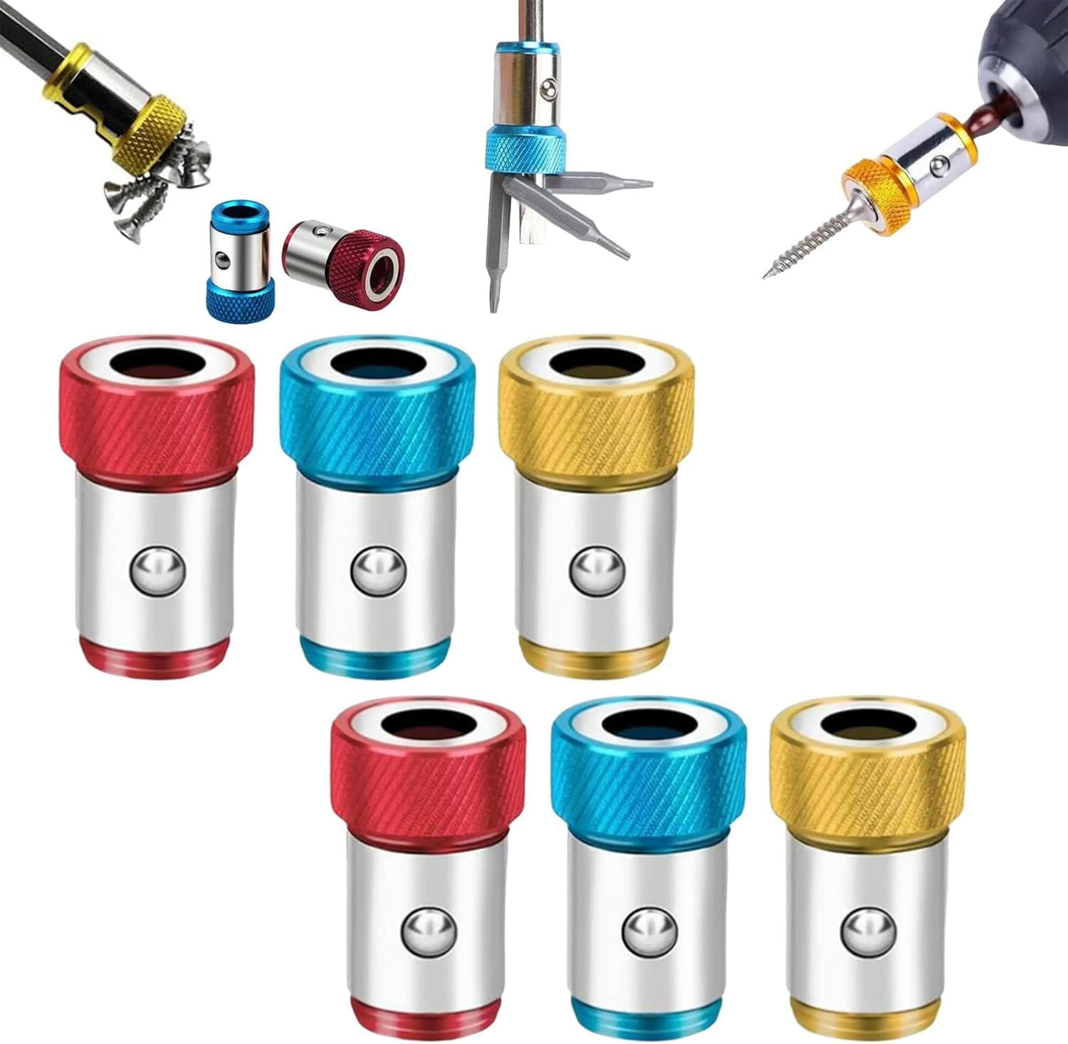 Screwdriver Head Magnetic Ring Three Piece Set, Universal 1/4 Inch ...