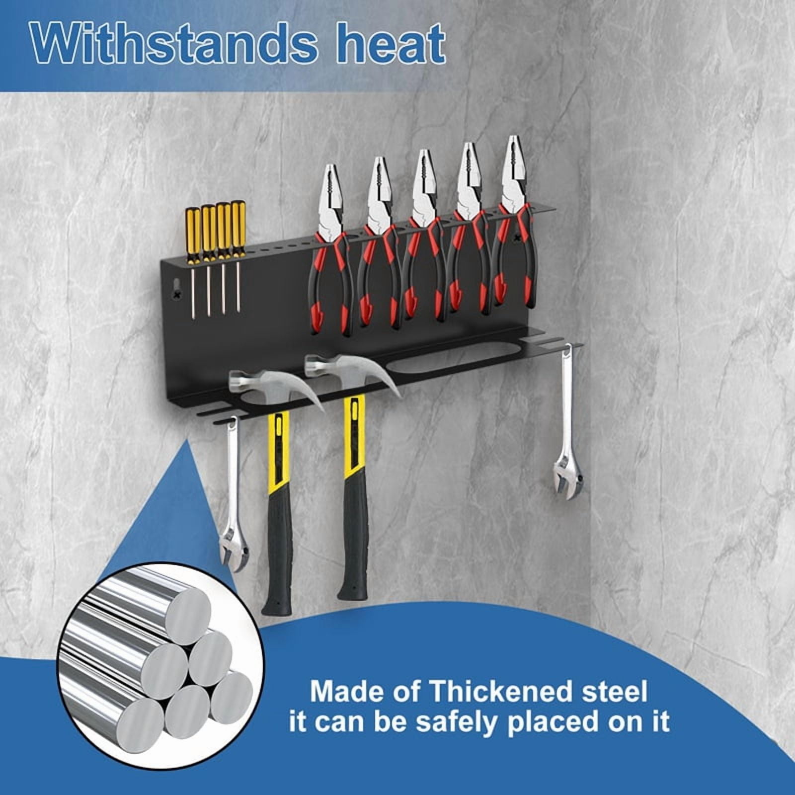 Screwdriver Organizer, Wall Mount Plier 17 Inch Hammer Holder, 4 in 1 ...