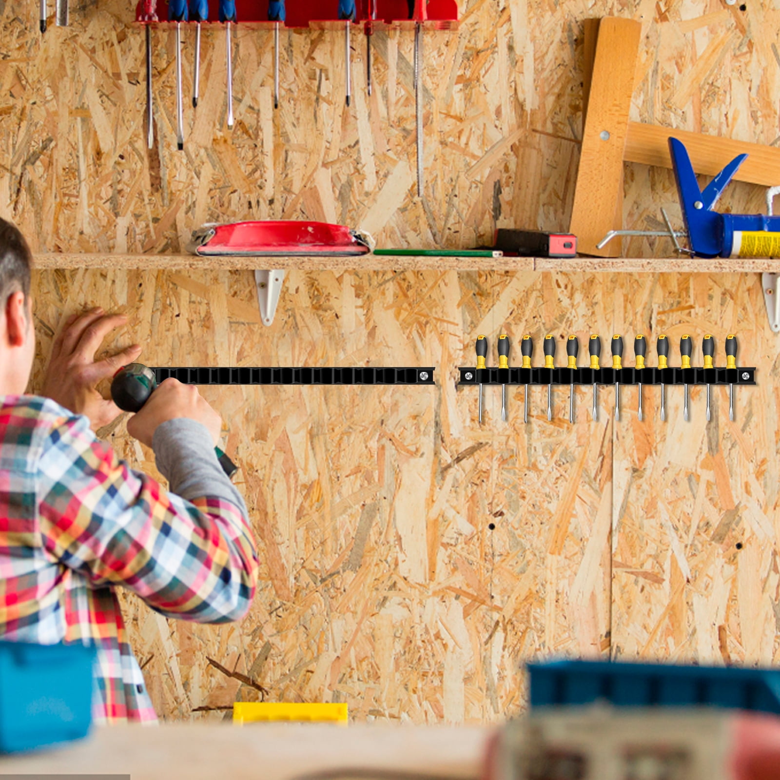 Screwdriver Organizer Wall Mounted Screwdriver Holder with Clips ...