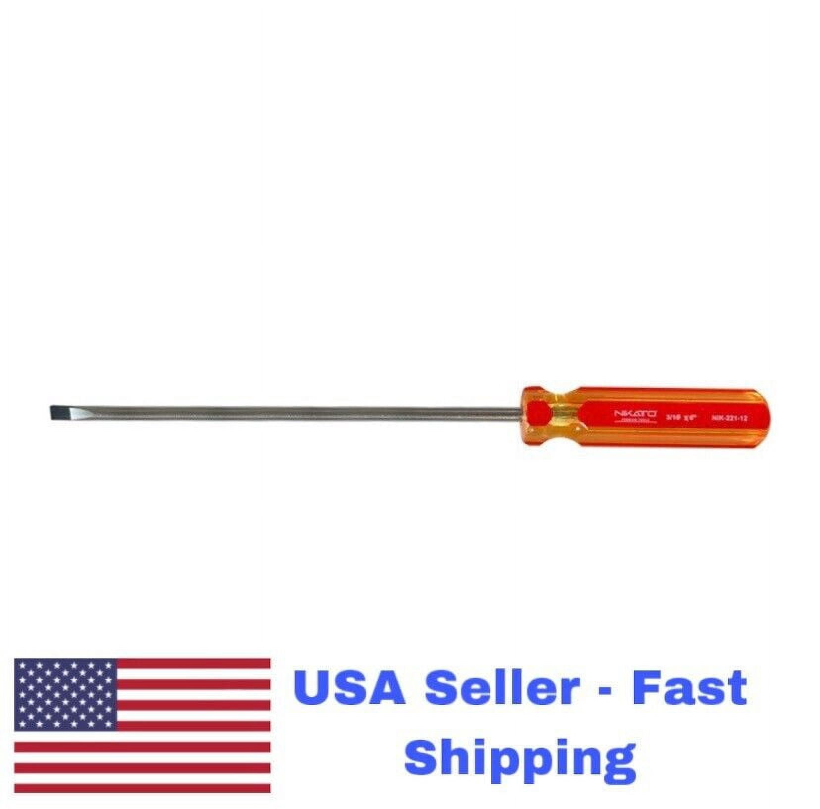 Screwdriver Pro Cabinet, Flat Tip, Chrome Vanadium Steel, Width: 1/8" x ...
