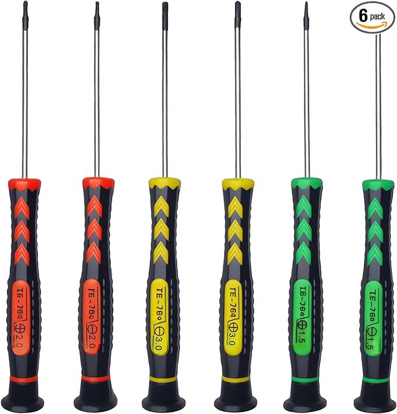 6-Piece Professional Screwdriver Set - Flathead, Phillips, Magnetic ...