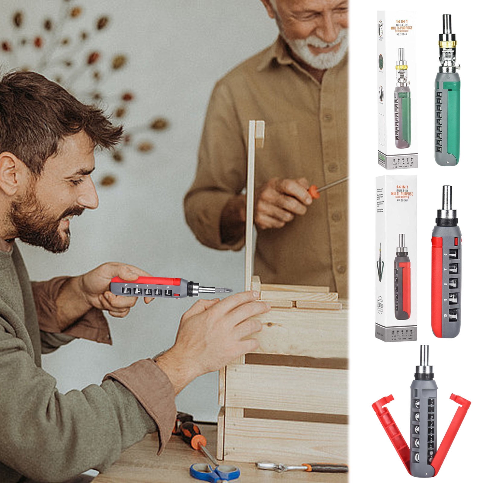 Screwdriver Set Under 5 ! Yannianjz 14 In 1 Screwdriver, Ratchet ...