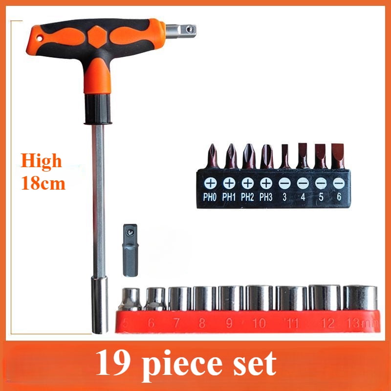 Screwdriver Set with T-shape Cross and Straight Slot Hexagon and Plum ...