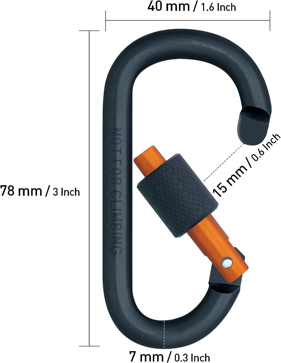 Screwgate Lock Keychain Clips Carabiner (10PCS) - Aluminum D-shape ...