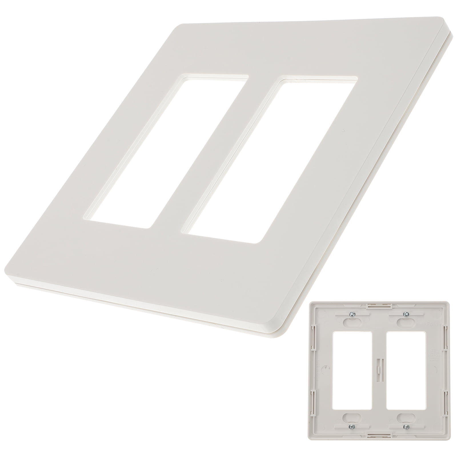 Screwless Wall Plate 2 Gang Electrical Outlet Cover Plate Plate Cover ...