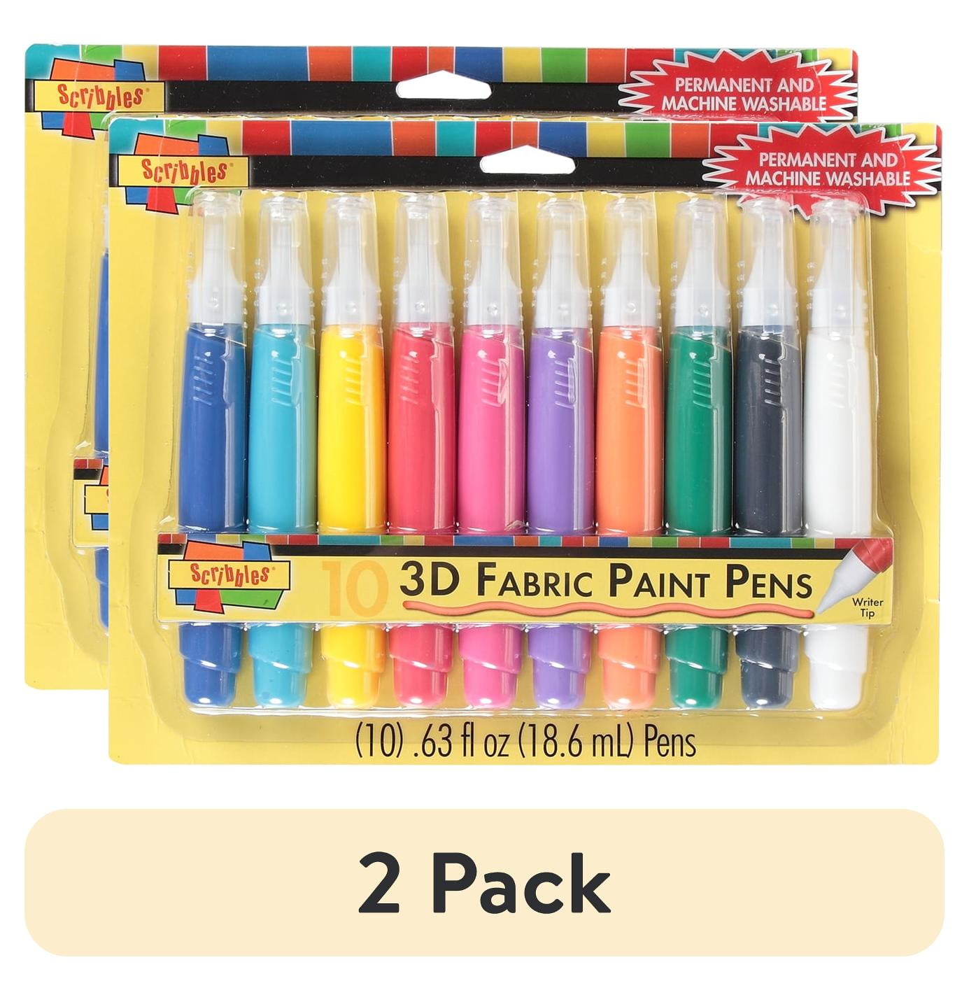 (2 pack) Scribbles 3D Fabric Paint Pens, 10pk, Assorted - Walmart.com