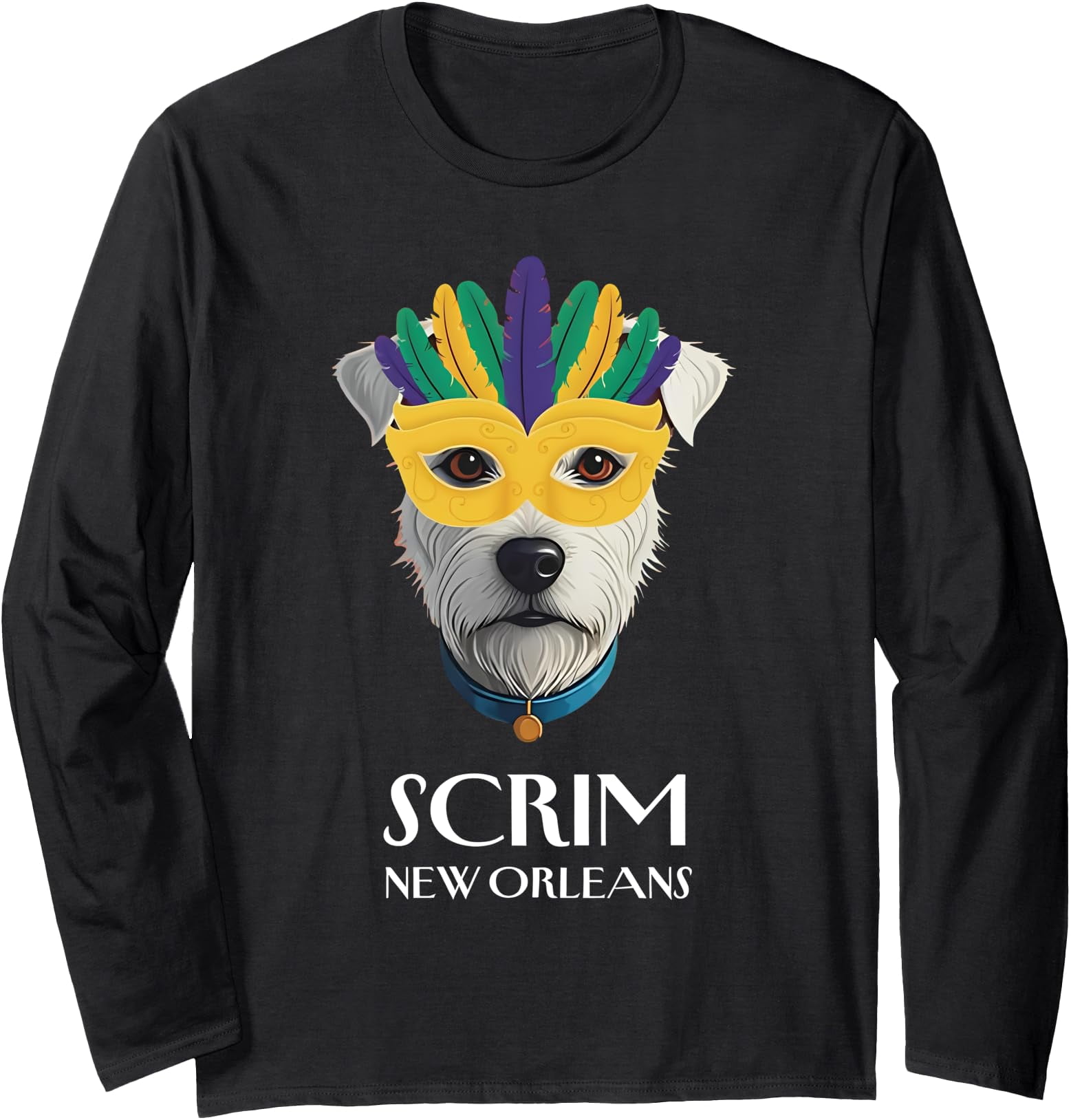Scrim The Runaway Dog New Orleans Funny 2025 Tee Mardi Gras Day ...