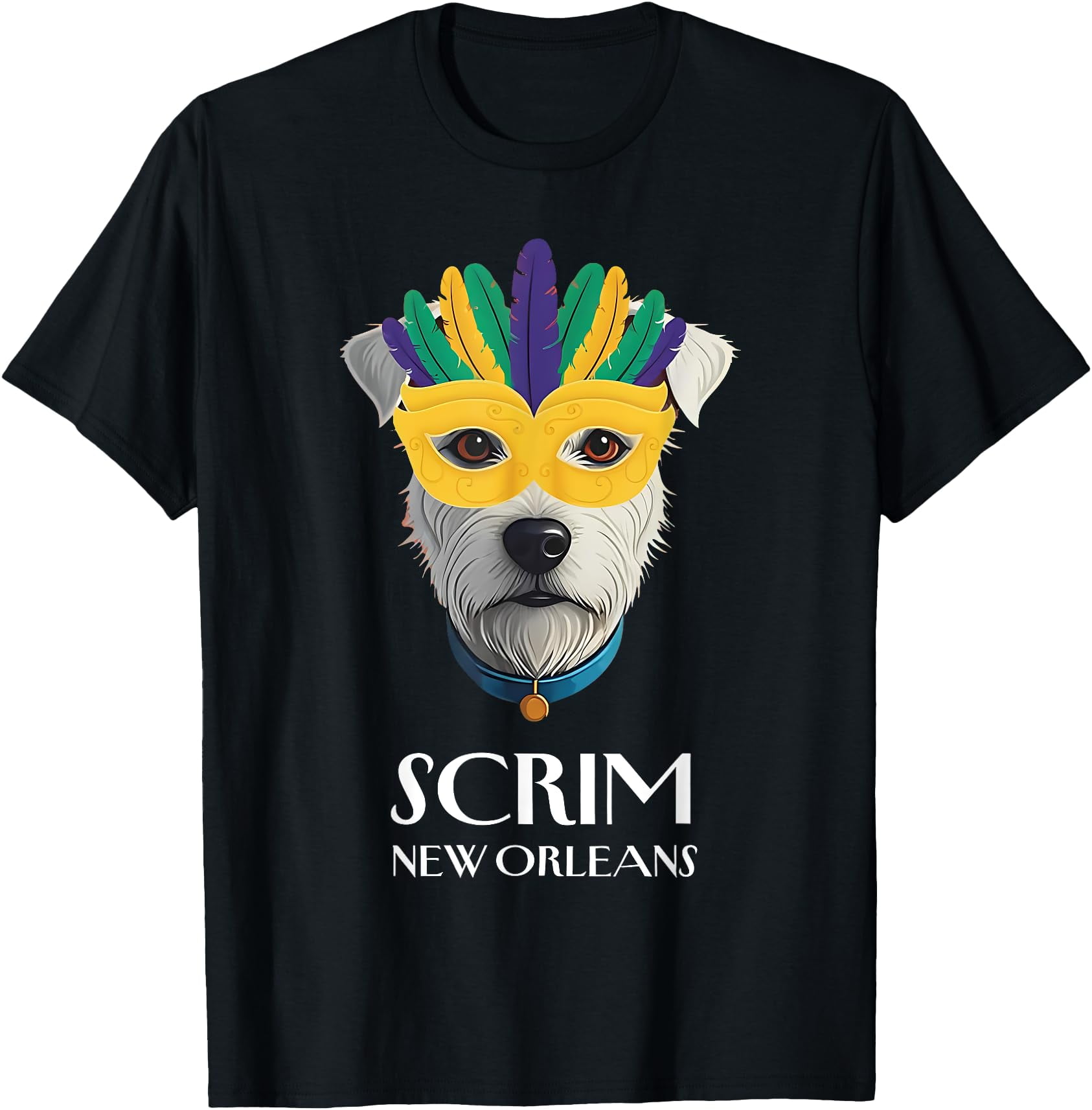 Scrim The Runaway Dog New Orleans Funny 2025 Tee Mardi Gras Matching ...