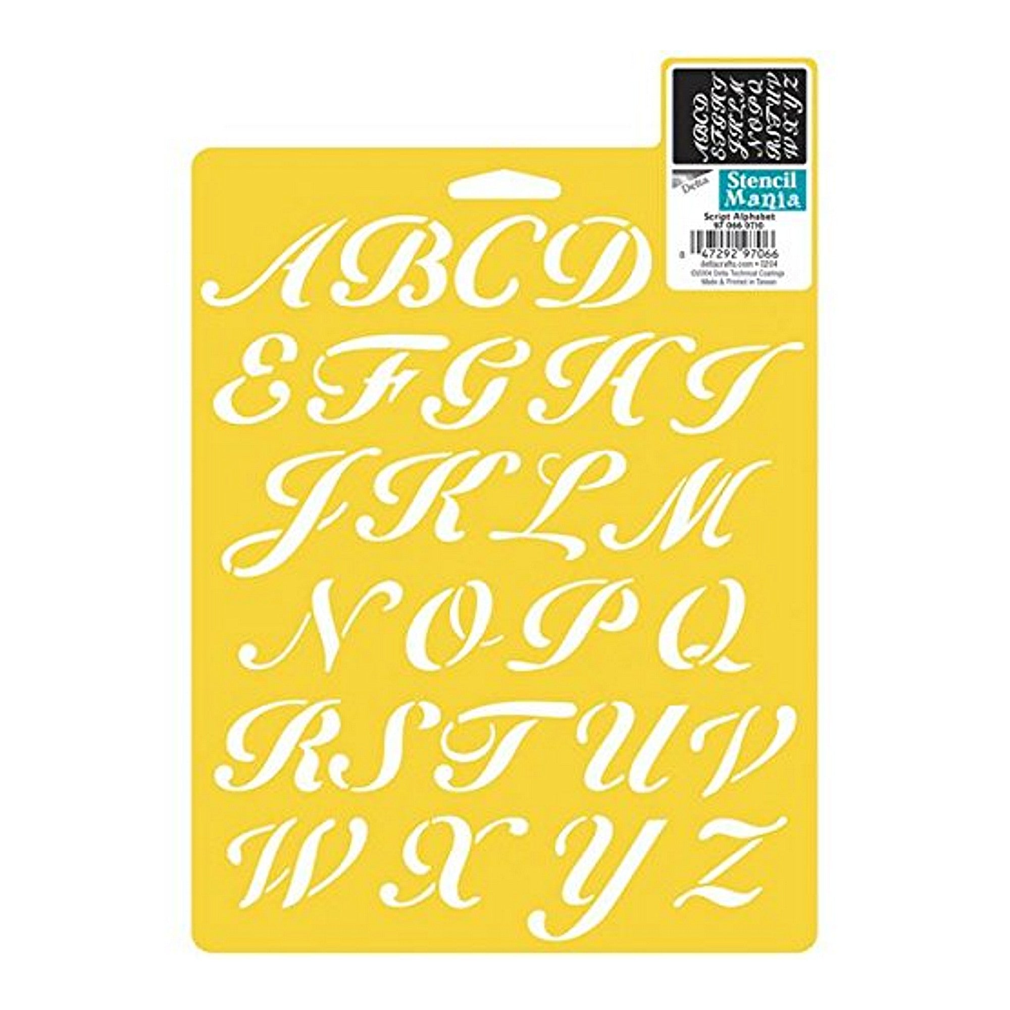 Script Alphabet Stencil by Delta Creative - 7in. x 10in. (SM97/0660 ...