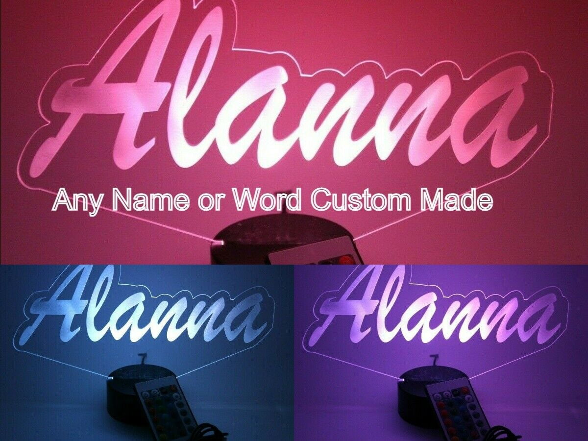 Script Cursive Custom Name Shape Room Bedroom Night Light Up LED Free ...