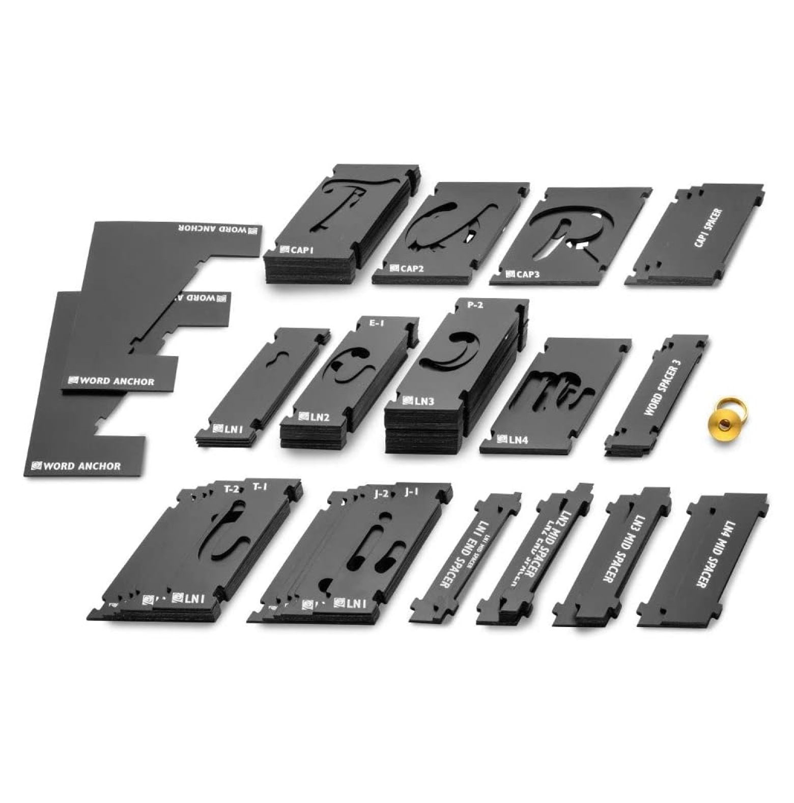 Script Fonts Interlock Signmaker's Templates Kit – Letters, Symbols ...