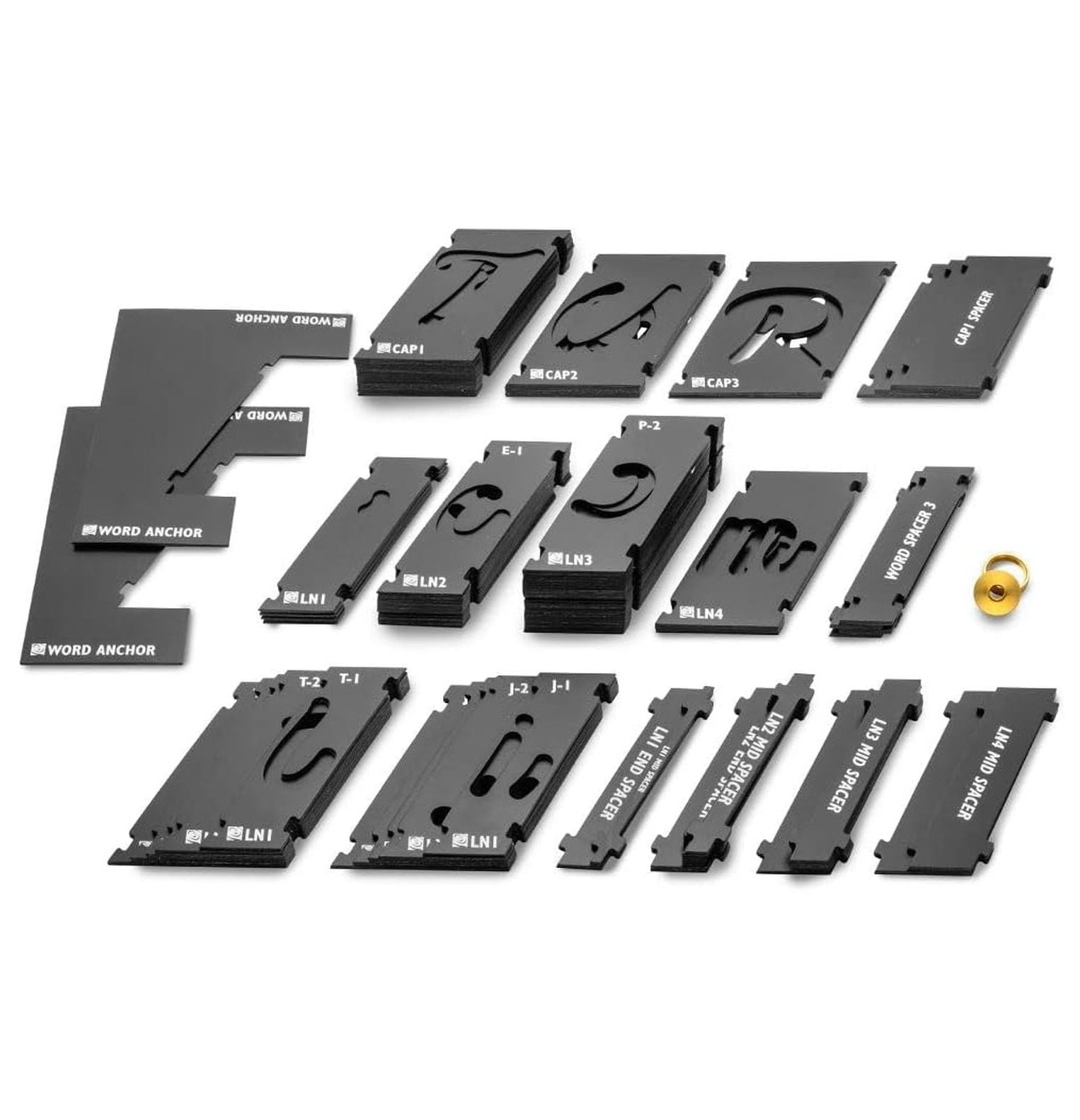 Script Fonts Interlock Signmaker's Templates Kit – Letters, Symbols ...