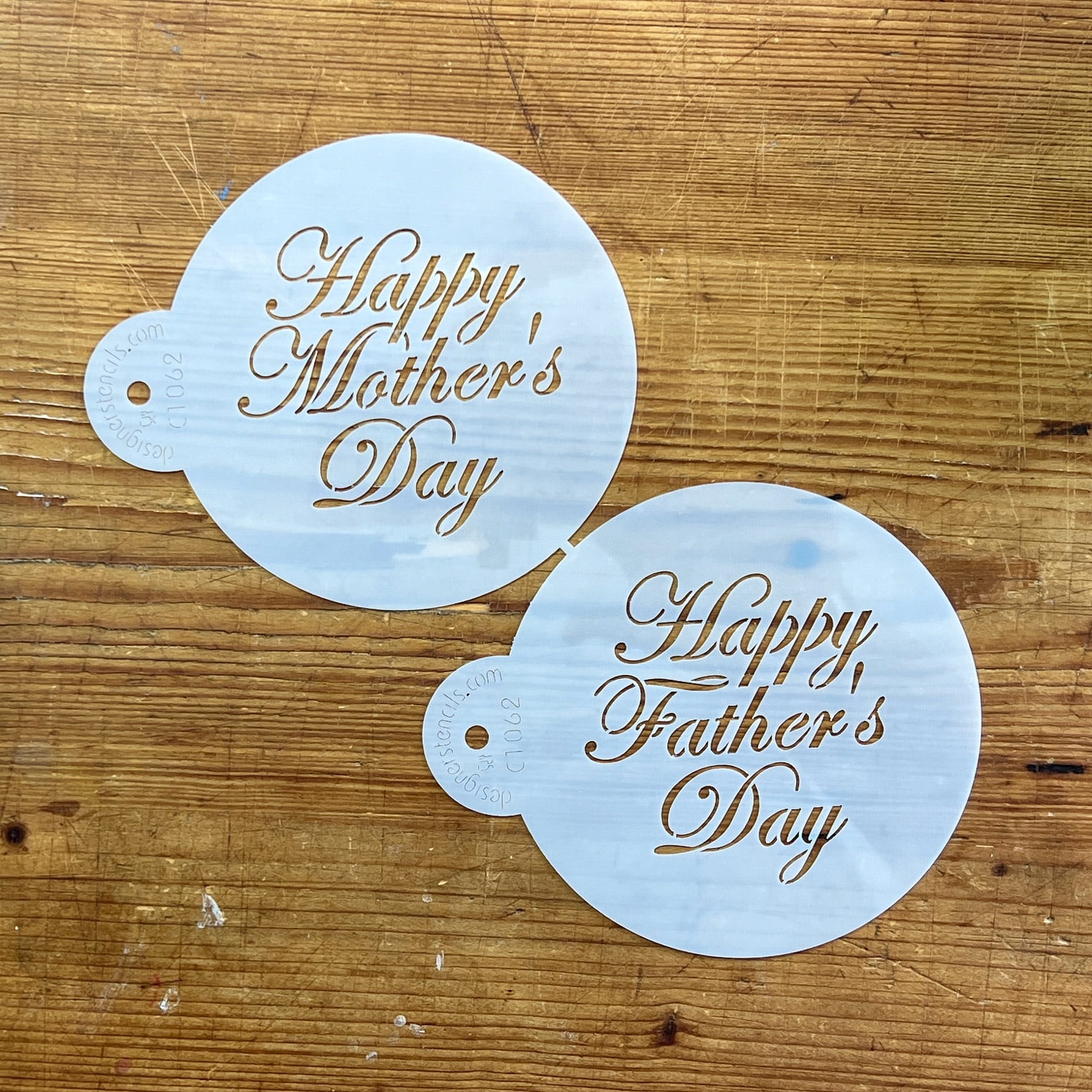 Script Happy Mother/Father's Day Cake Stencil Set SKU# C1062 by ...