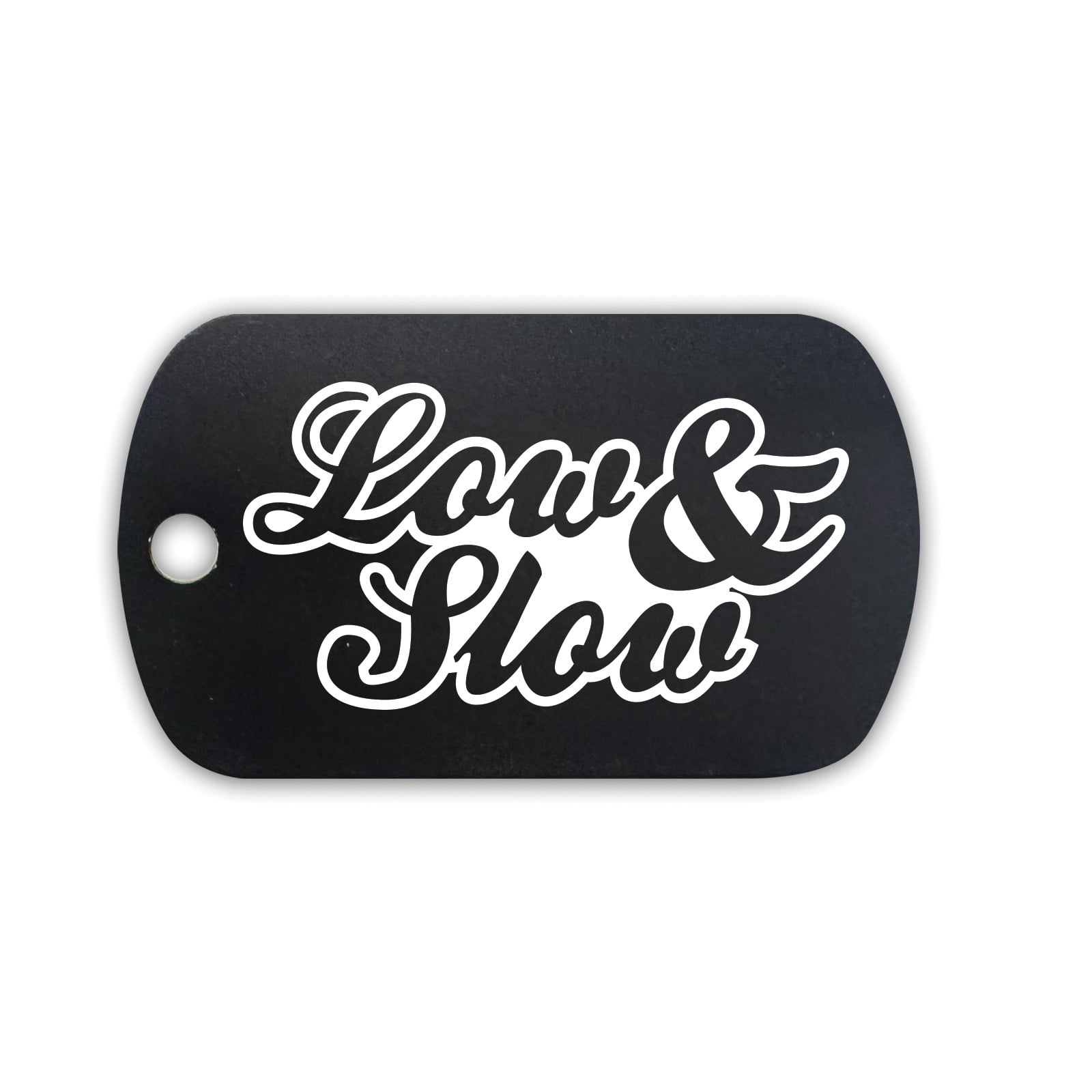 Script Low & Slow GI Dog Tag Aluminum Keychain stance flush - Black ...