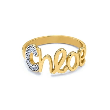 Personalized Script Name Ring with Crown on Top - Walmart.com