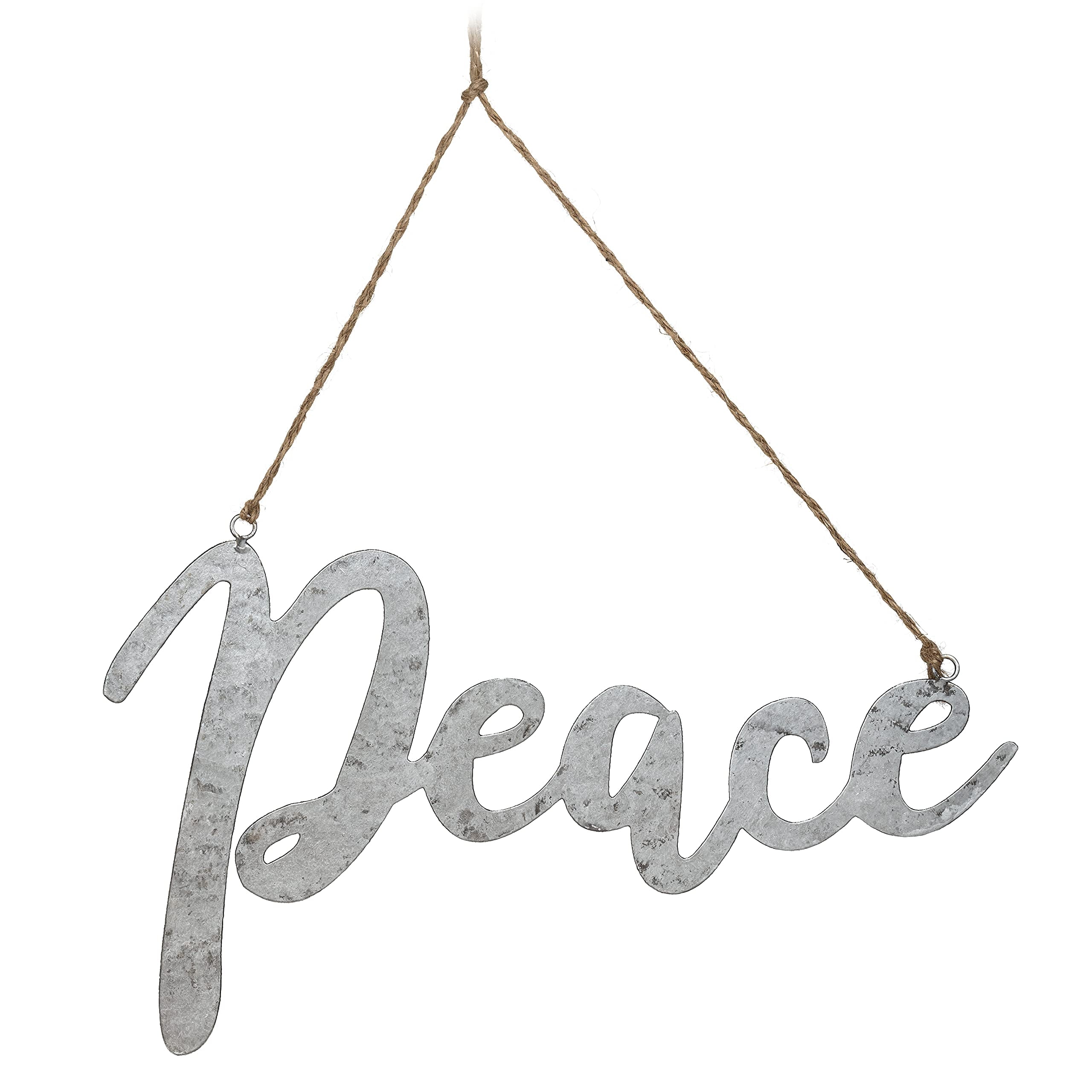 Abbott Collection 37-STEELE-003 Script Peace Sign, Silver - Walmart.com
