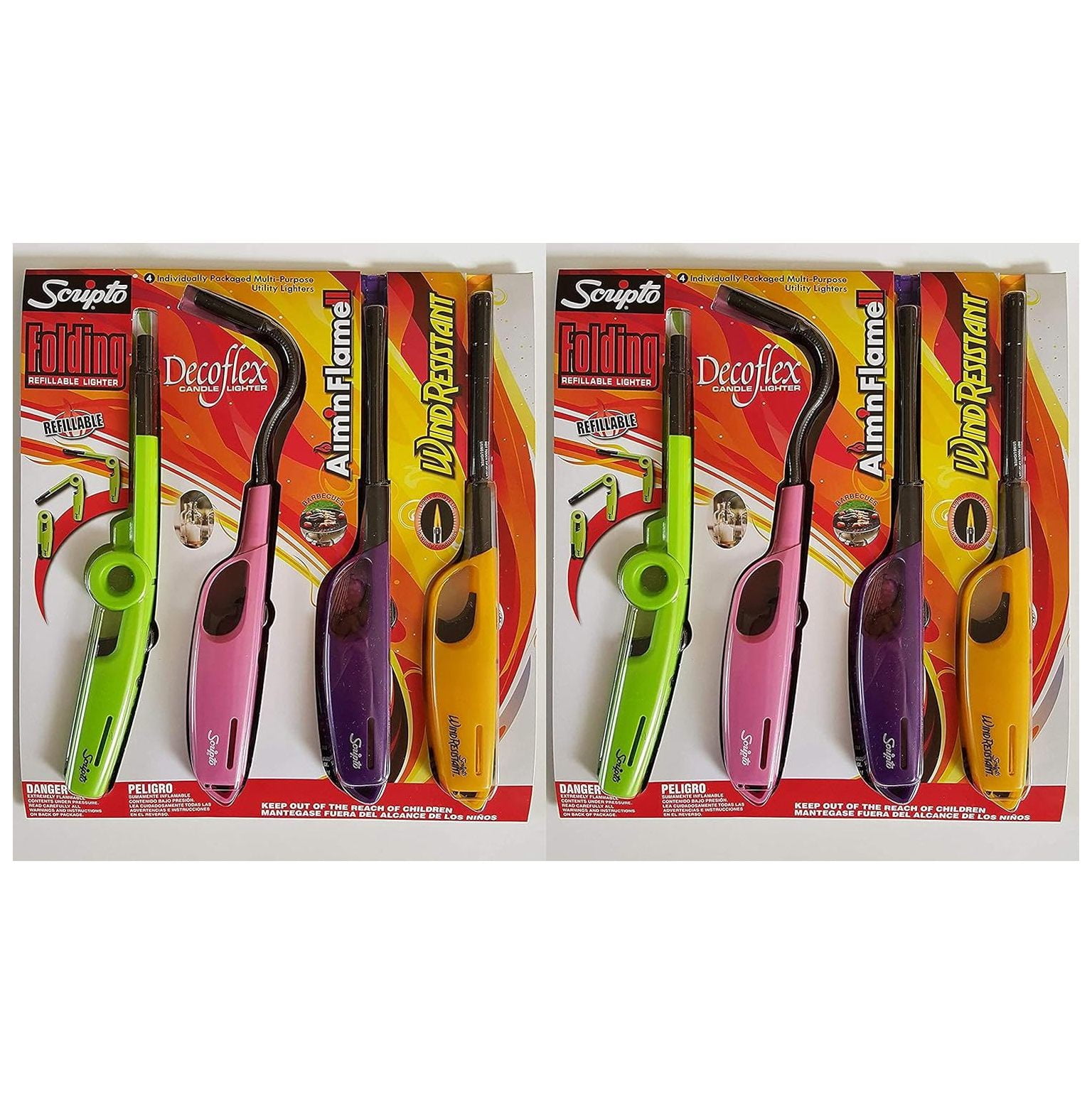 Scripto 4 Individually Packaged Multi-Purpose Utility Lighters 2 Pack ...