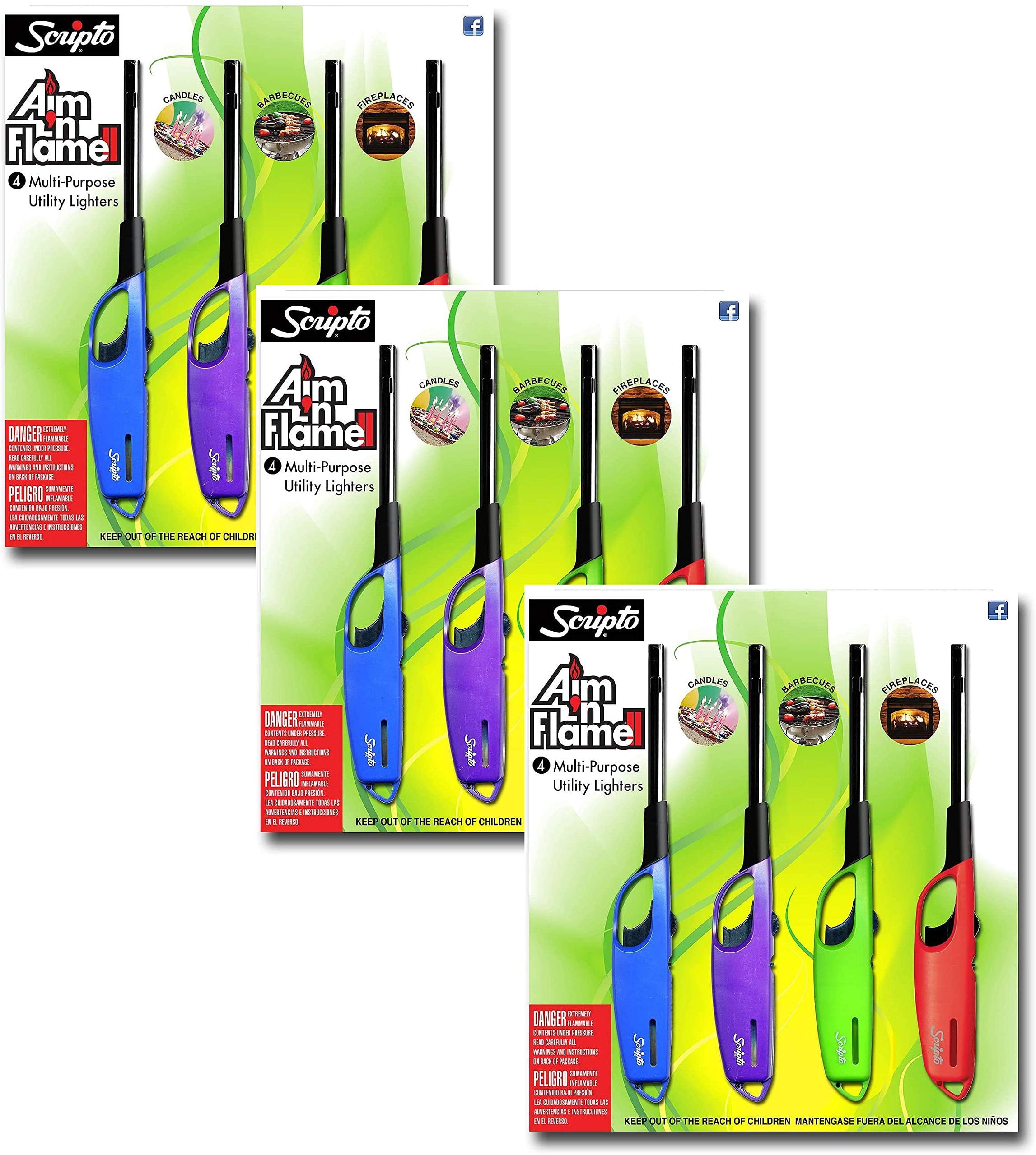 Scripto AIM 'N Flame Multi-Purpose Lighters, Pack of 12 - Walmart.com