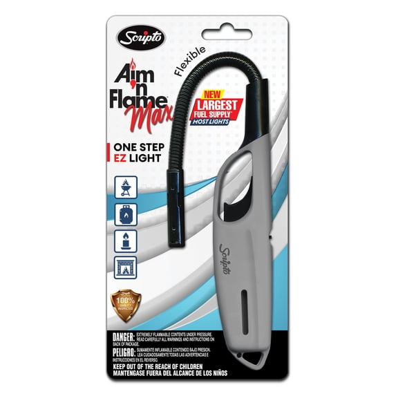 Scripto Aim N Flame Flexible Lighter, Reliable Butane Lighter for ...