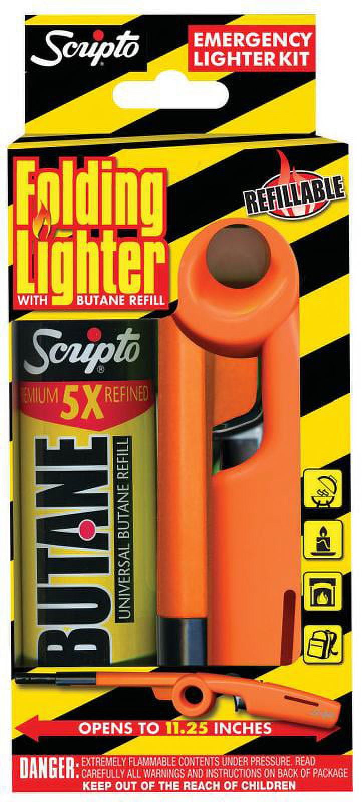 Scripto G7B42-11/36-E Folding Utility Lighter with Butane Emergency Kit ...