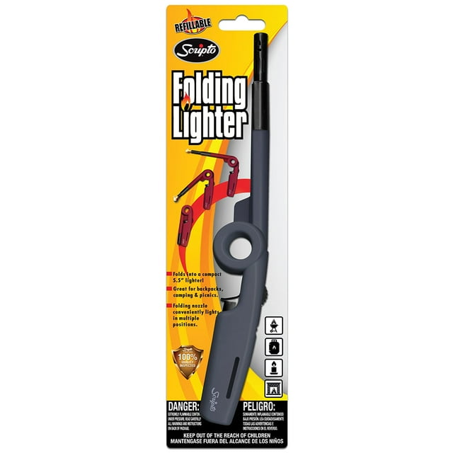 Scripto Refillable Folding Lighter, 1 Count, Grey - Walmart.com