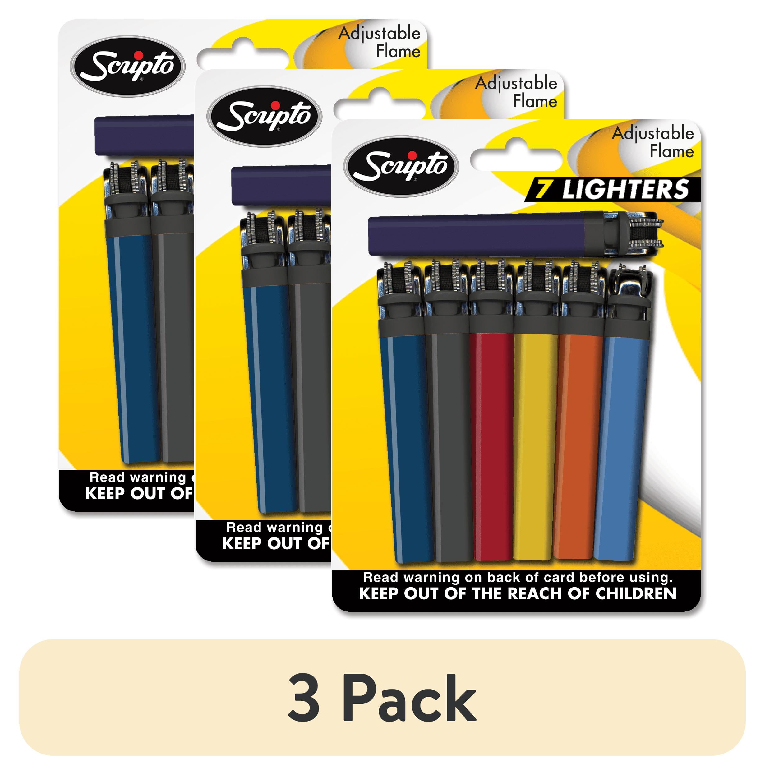 (3 pack) Scripto Views Adjustable Flame Pocket Lighters, 7 Count ...