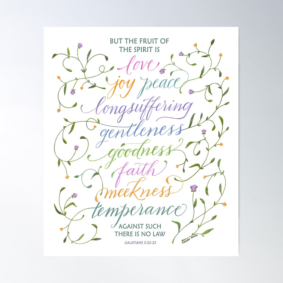 Scripture Art Of Galatians 5:22-23 Kjv | The Fruit Of The Spirit ...