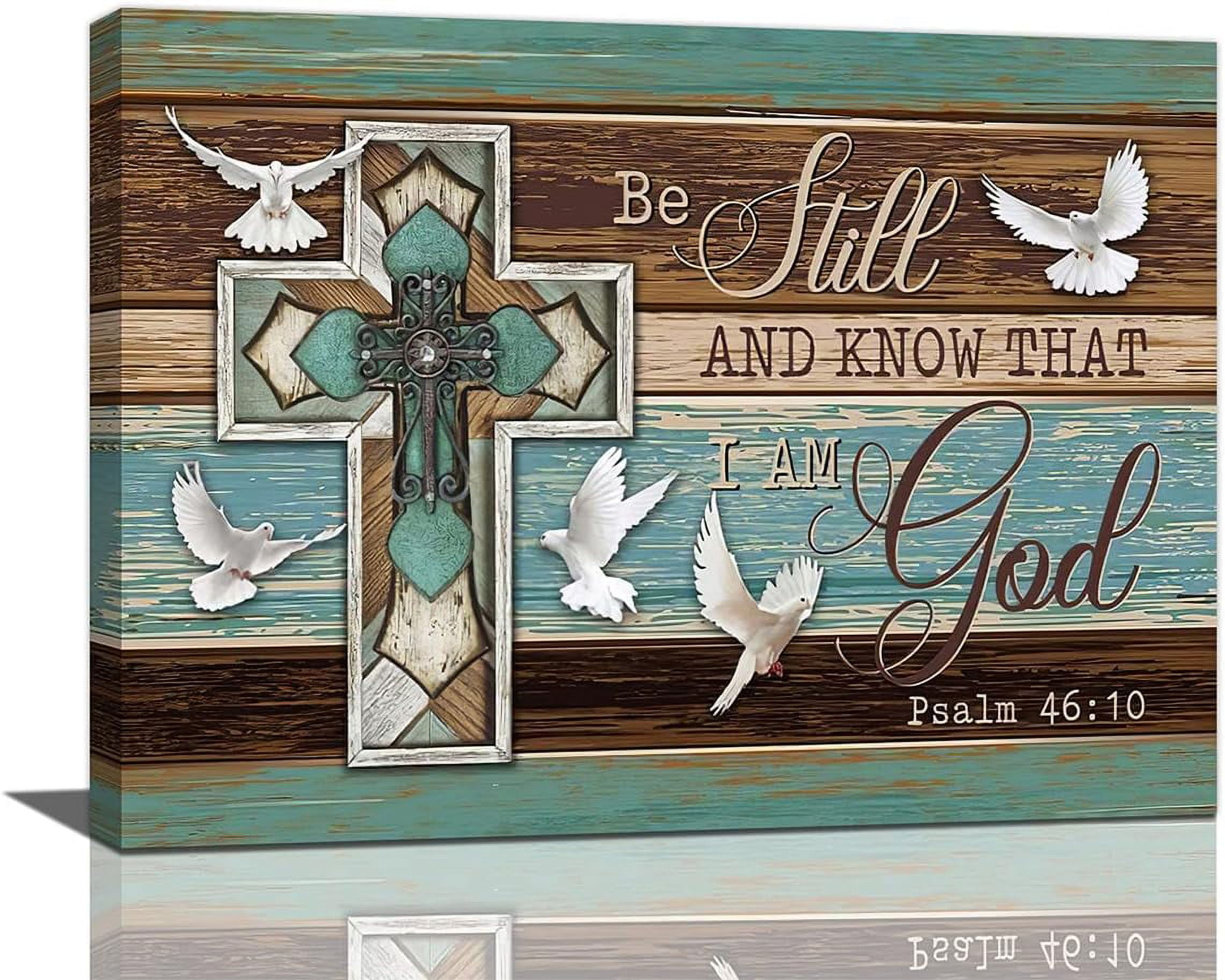 Scripture Bible Verse Wall Art Christian Jesus White Dove Cross ...