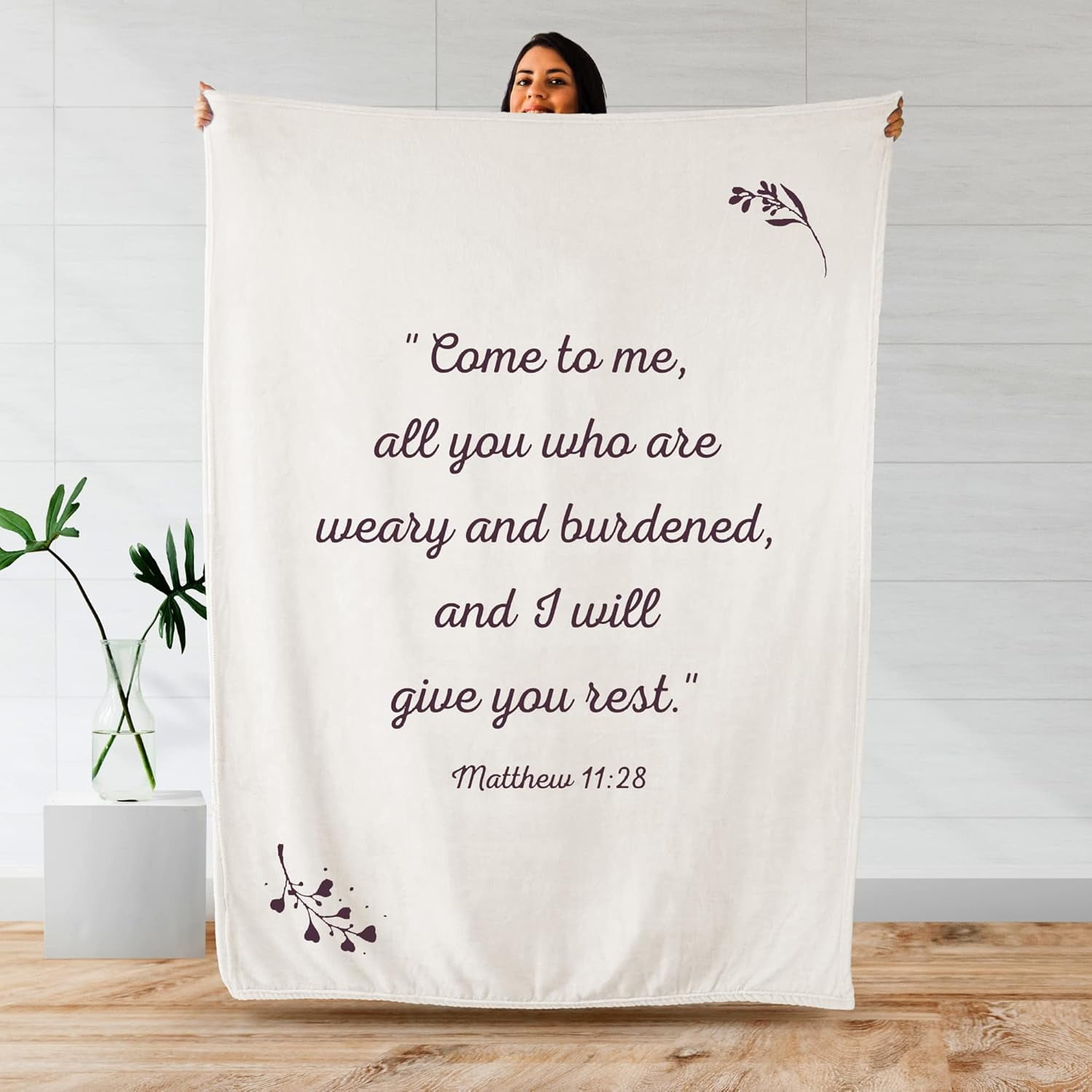 Scripture Blanket Soft Prayer Blanket with God's Promise from Matthew ...