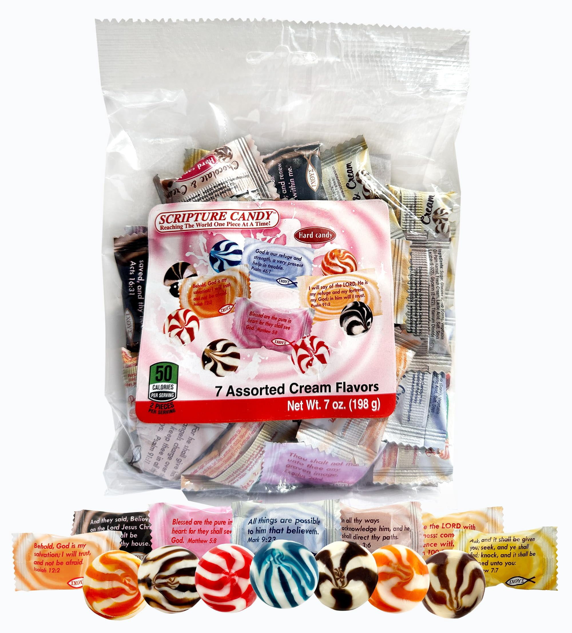 Scripture Candy, Assorted Cream SAF21 Flavor Hard Candy, 30 Pieces ...