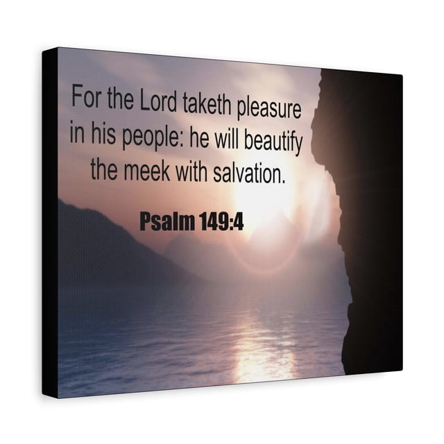 Scripture Canvas Beutify the Meek Psalm 149:4 Christian Wall Art Bible ...