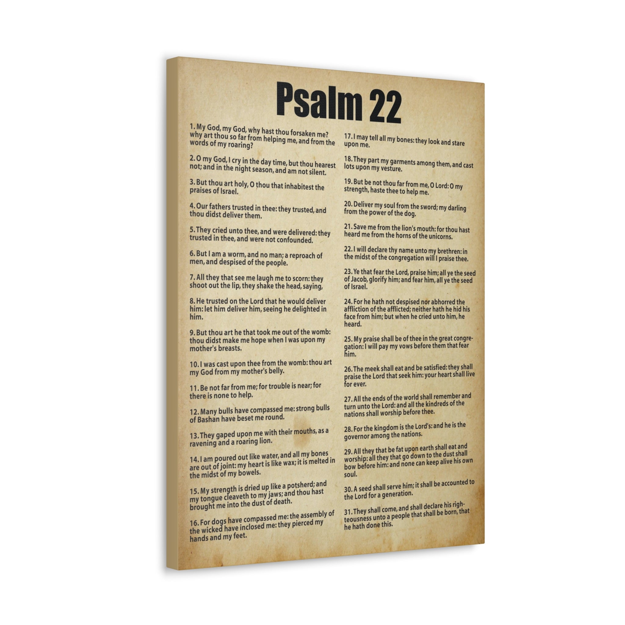 Scripture Canvas Desperate For God's Help Psalm 22 Christian Wall Art ...