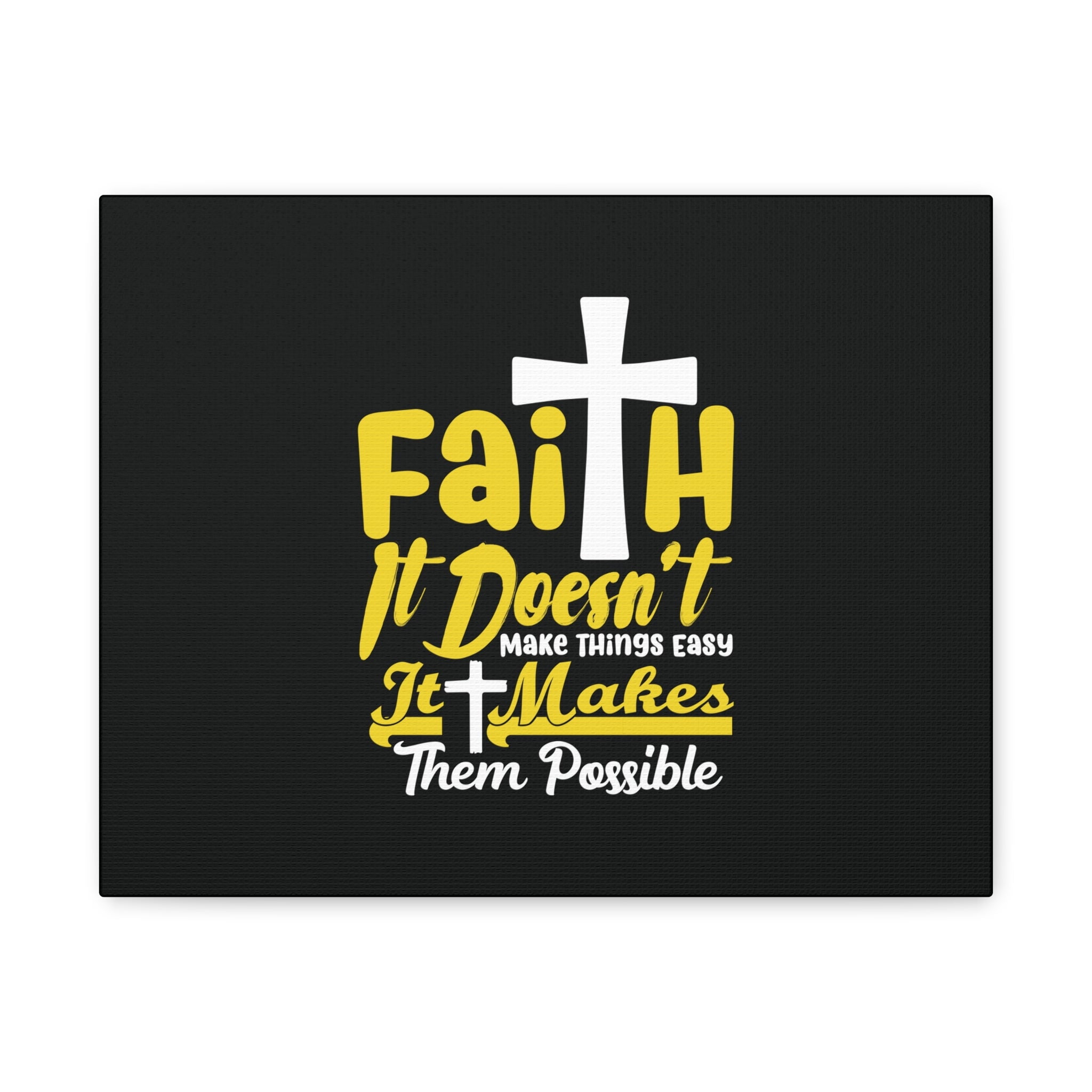Scripture Canvas Faith Yellow Luke 1:37 Christian Wall Art Bible Verse ...