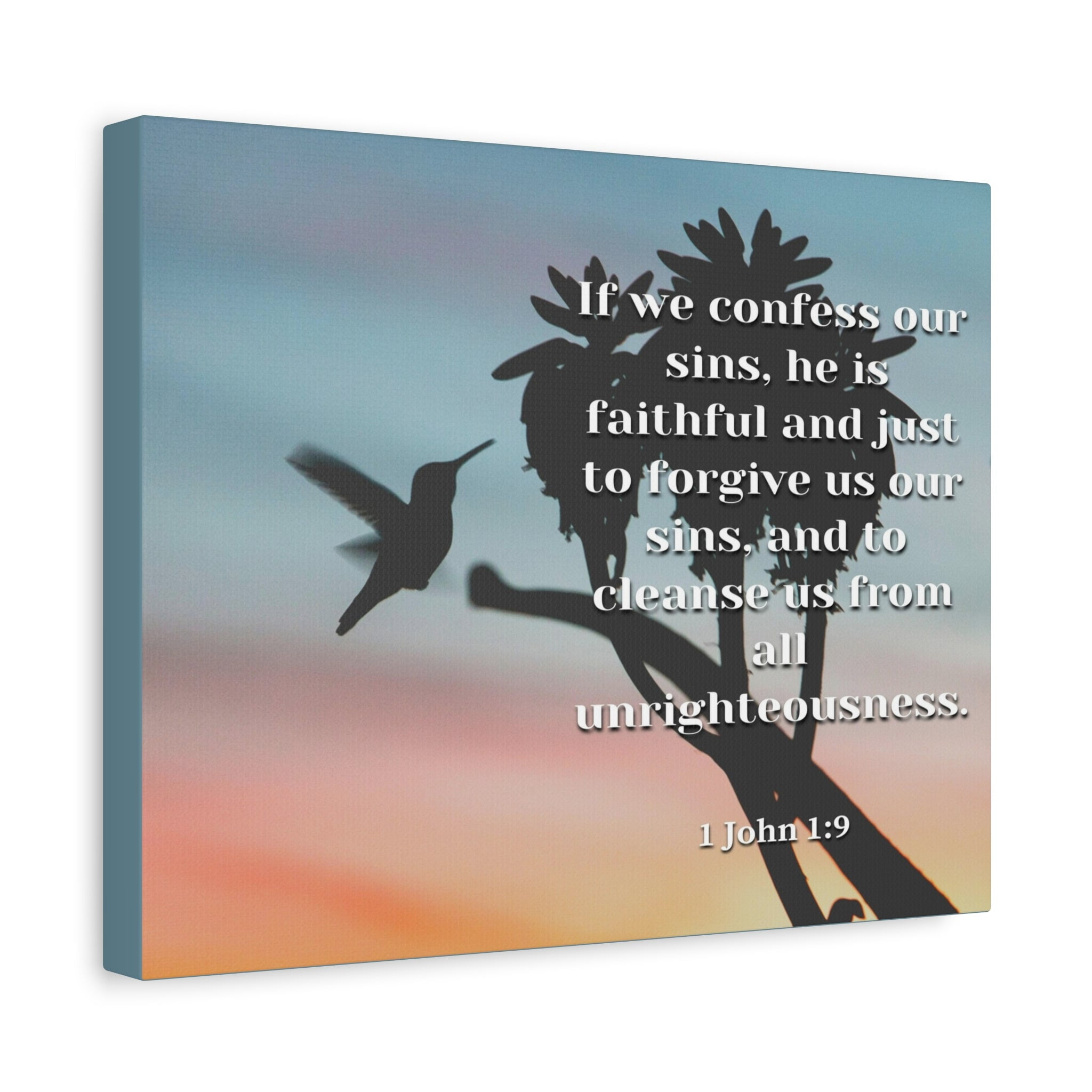 Scripture Canvas Forgive Us 1 John 1:9 Christian Wall Art Bible Verse ...