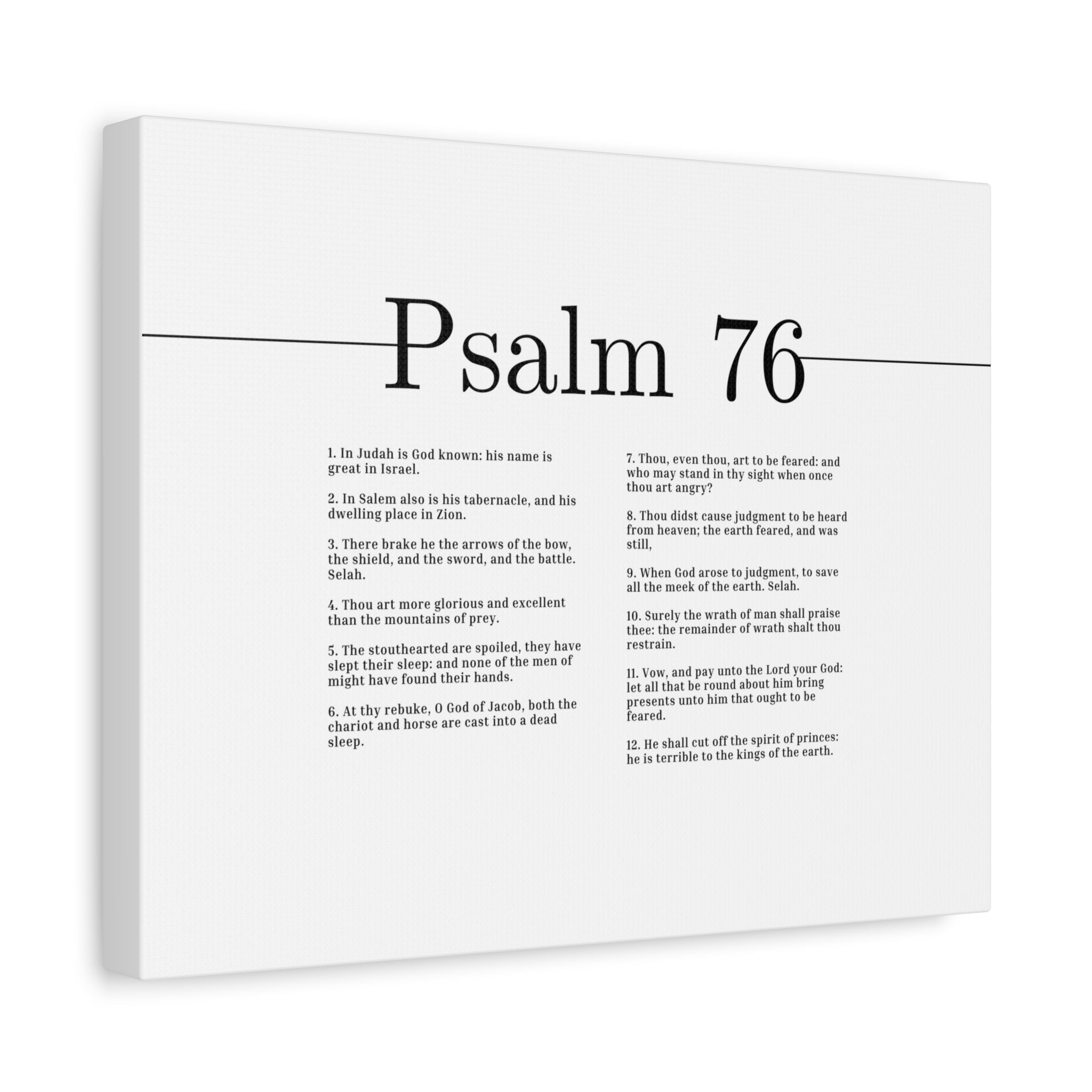 Scripture Canvas Glorious And Excellent Psalm 76 Christian Wall Art ...