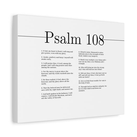 Scripture Canvas I Will Sing And Give Praise Psalm 108 Christian Wall ...